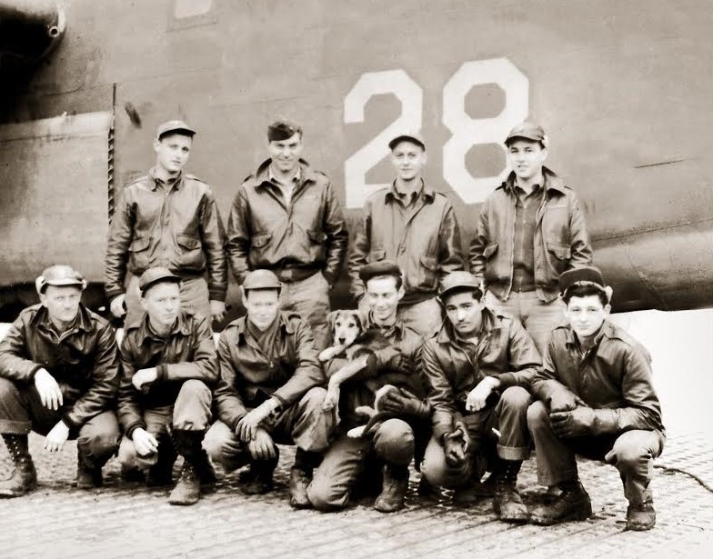 Blank crew photo-Ceely holding dog, Blank standing in garrison cap ...